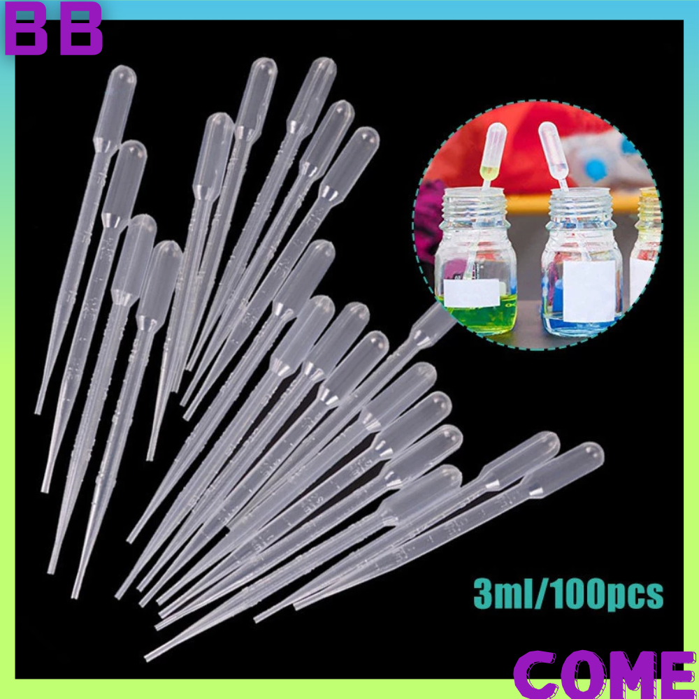 100Pcs 3ml Disposable Transfer Pipettes Non-toxic Clear Dropper ...