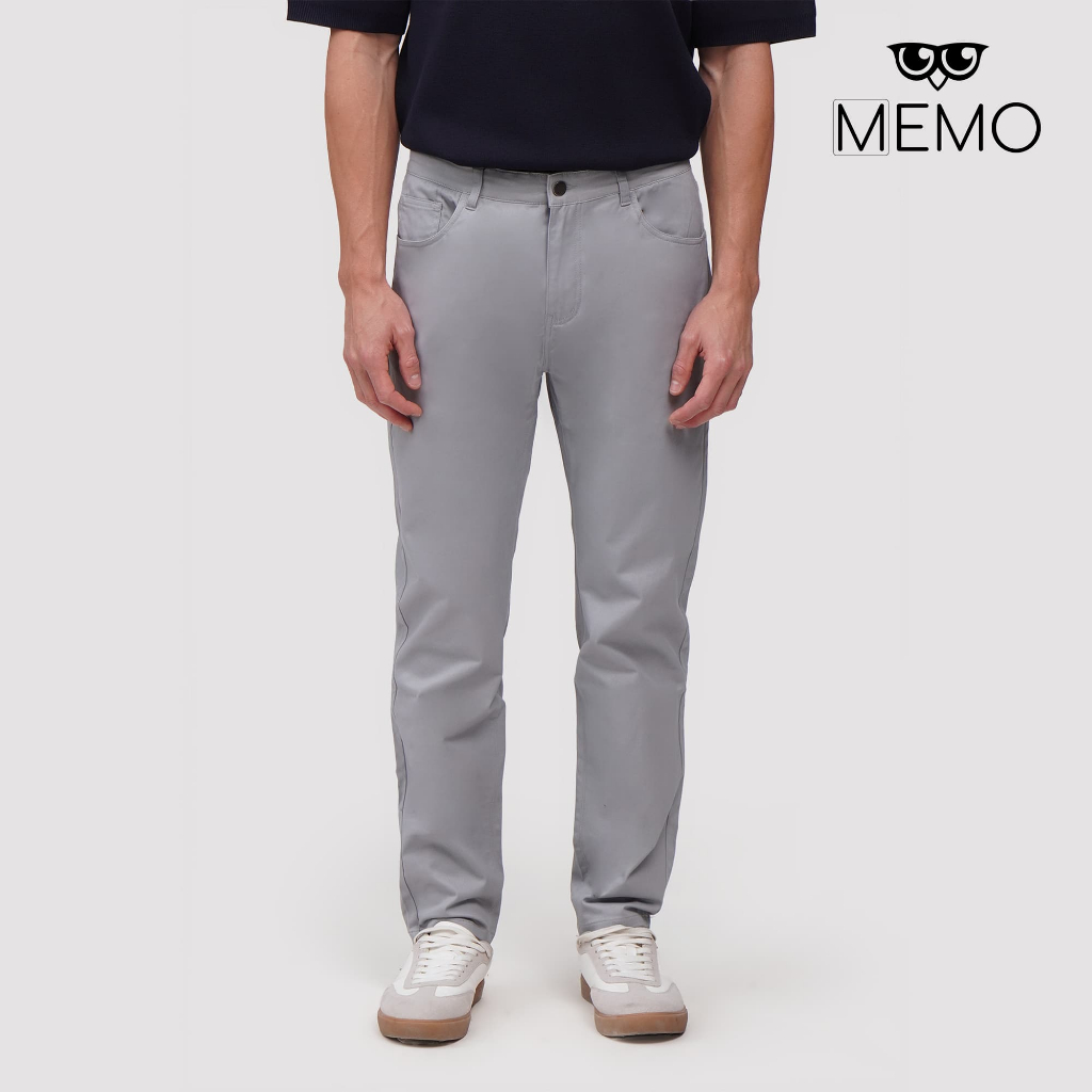 Memo Ultimate Basics Easy Wear Trousers For Men (Light Gray/Asphalt ...