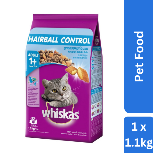 Whiskas Chicken and Tuna Dry Pockets Cat Food for Hairball Control 1 ...