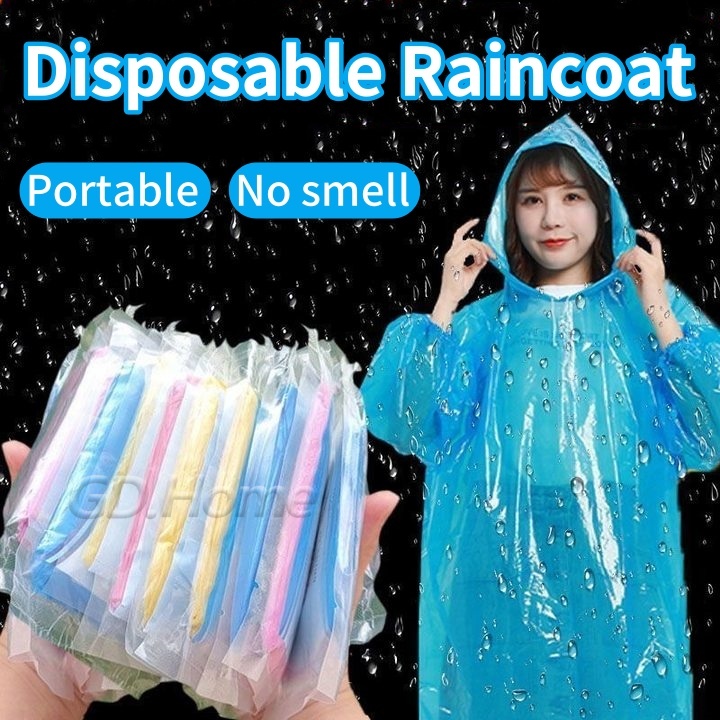 GD Disposable Plastic Reusable Poncho Raincoat Kapote Ultra Light ...