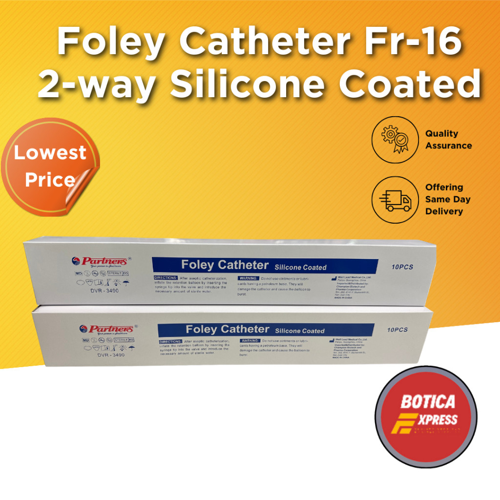 PARTNERS Foley Catheter Fr-16 2way Silicone Coated | Shopee Philippines