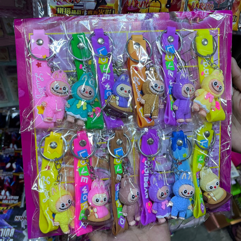 12 Pieces Rubber Labubu Keychain for Giveaways/ Lootbag Fillers ...