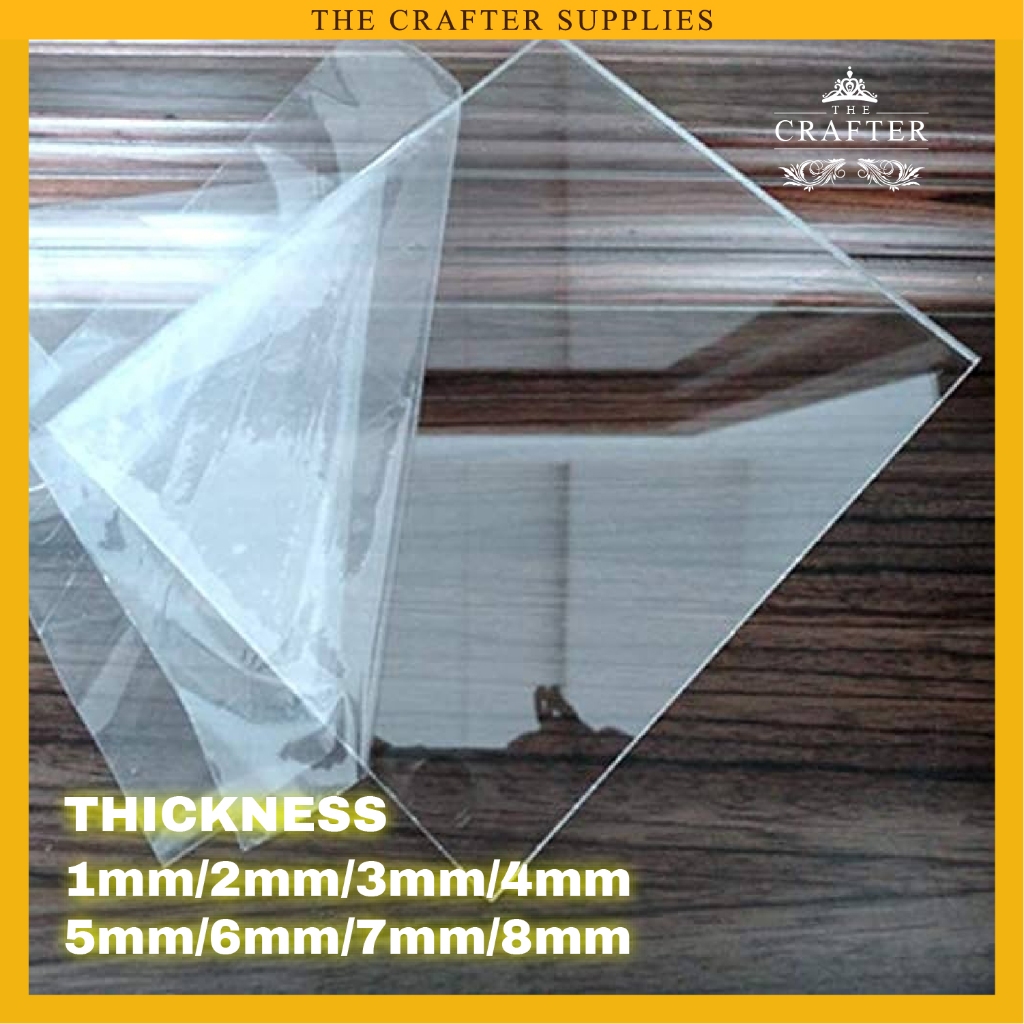 5mm Clear Transparent Acrylic Sheet med size Pre Cut Size Plastic Glass ...
