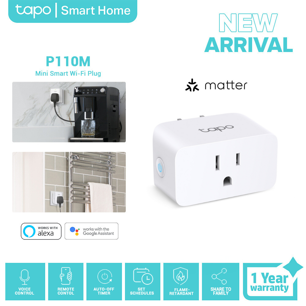 TP-Link Tapo P110M Mini Smart Wi-Fi Plug, Energy Monitoring Matter ...