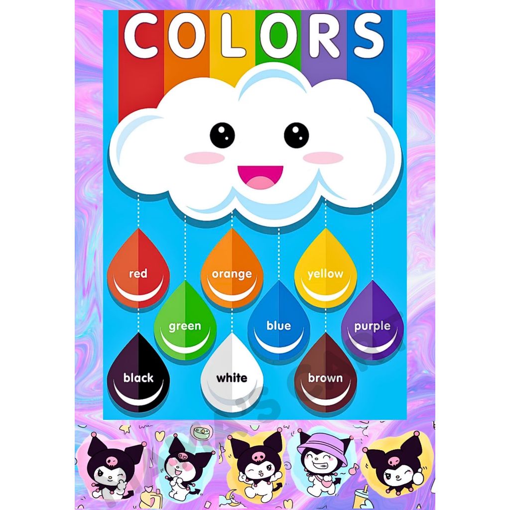 KUROMI EDUCATIONAL CHARTS A4 SIZE LAMINATED FOR KIDS ALPHABET NUMBERS ...