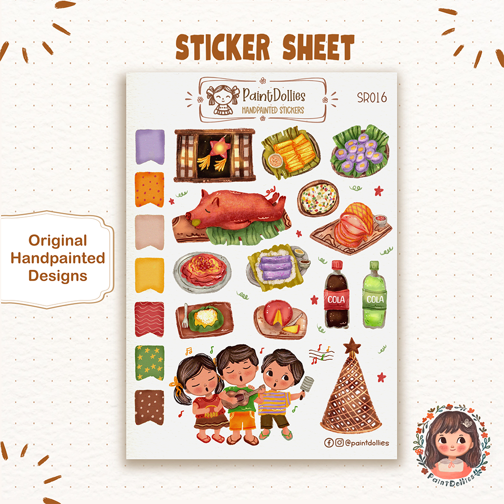 SR016 Cute Philippine Christmas Sticker Sheet/ Paskong Pinoy Stickers ...