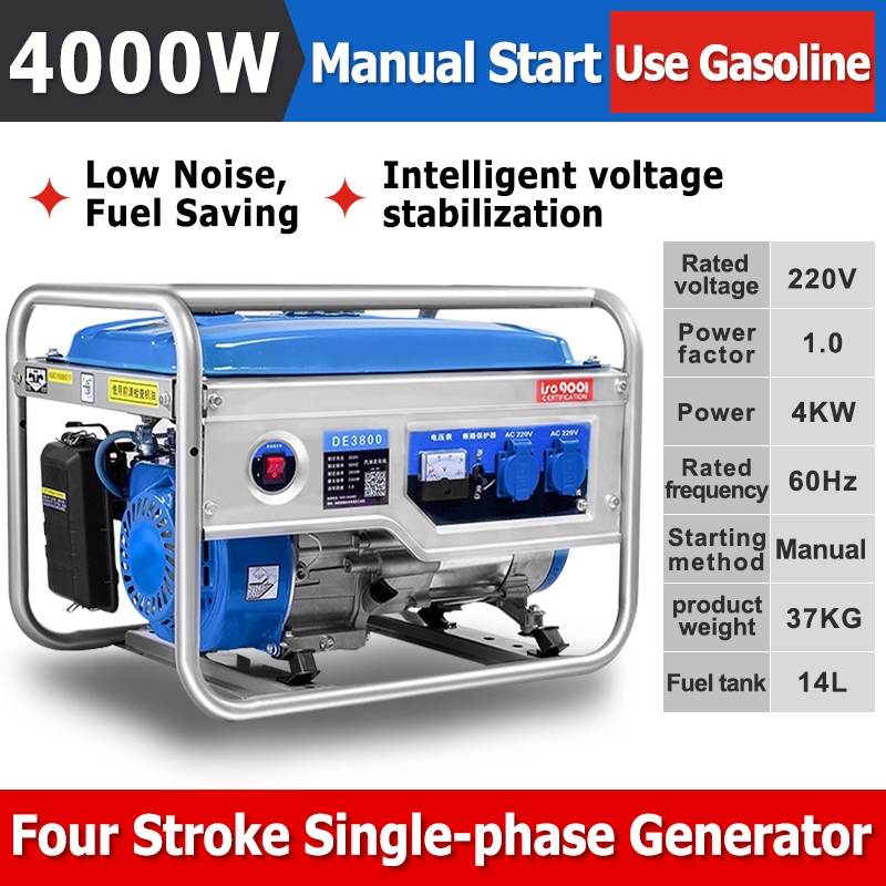 Gasoline Generator 4kw/60Hz Single-Phase 4-Stroke Generator 220V ...