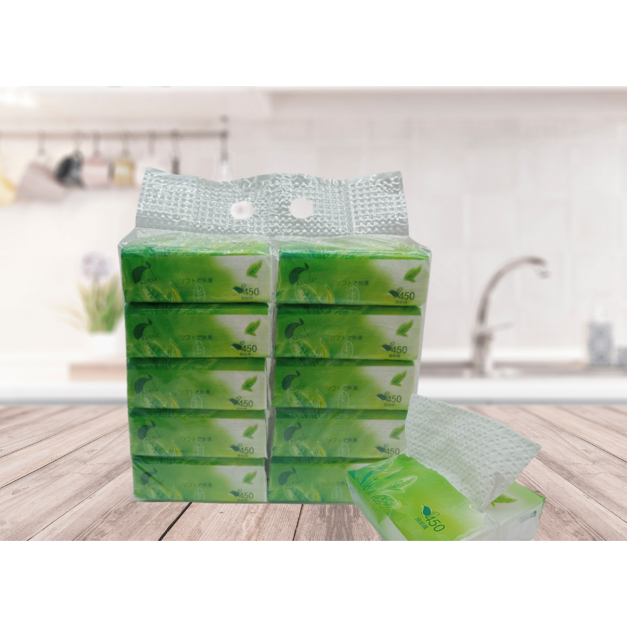 Tissue Green - pocket size 3-ply 450sheets tissue paper interfolded ...