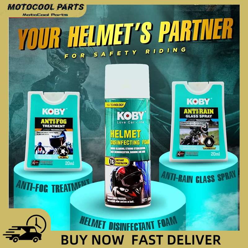Original Koby Helmet 450ml Disinfecting Foam Spray And 20ml Anti Rain ...