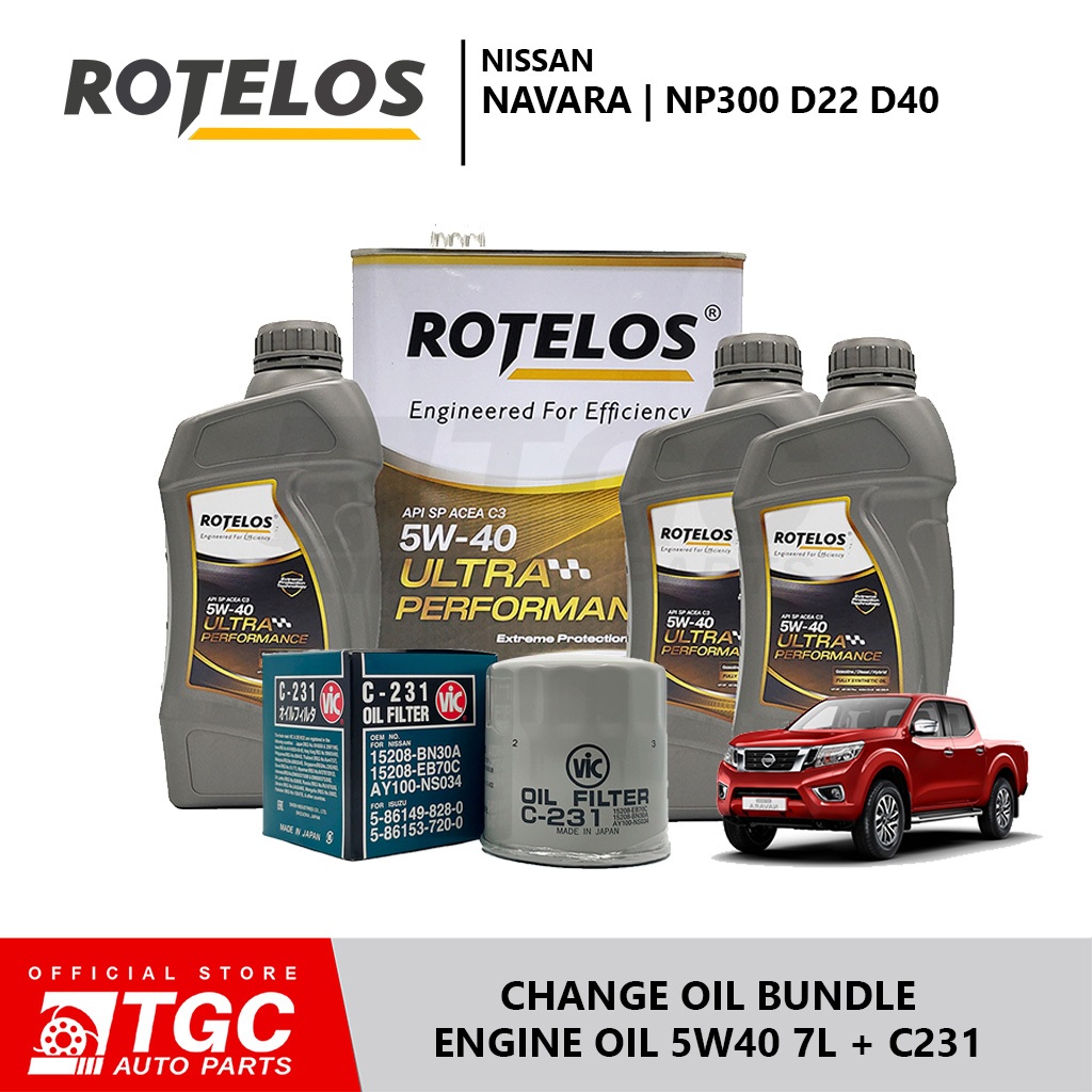 Nissan Navara / NP300 D22 D40 Rotelos 5w-40 Fully Synthetic Change Oil ...