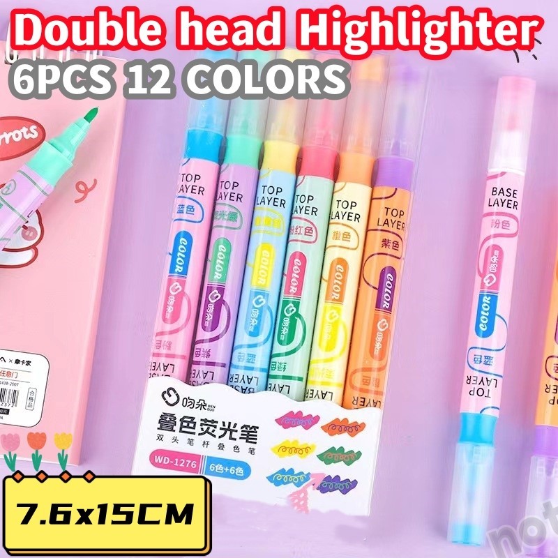 NFS Double Head Highlighter 12 Colors Marker DIY Colors Stackable ...