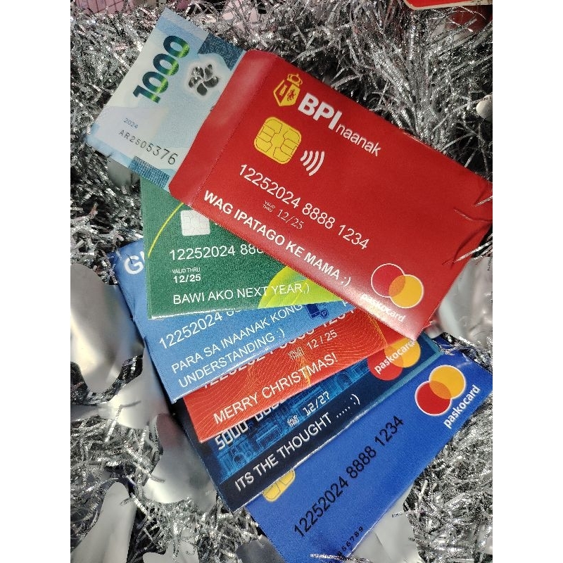 Christmas Angpao ATM CARD style Money Envelope 5 pcs.per pack | Shopee ...