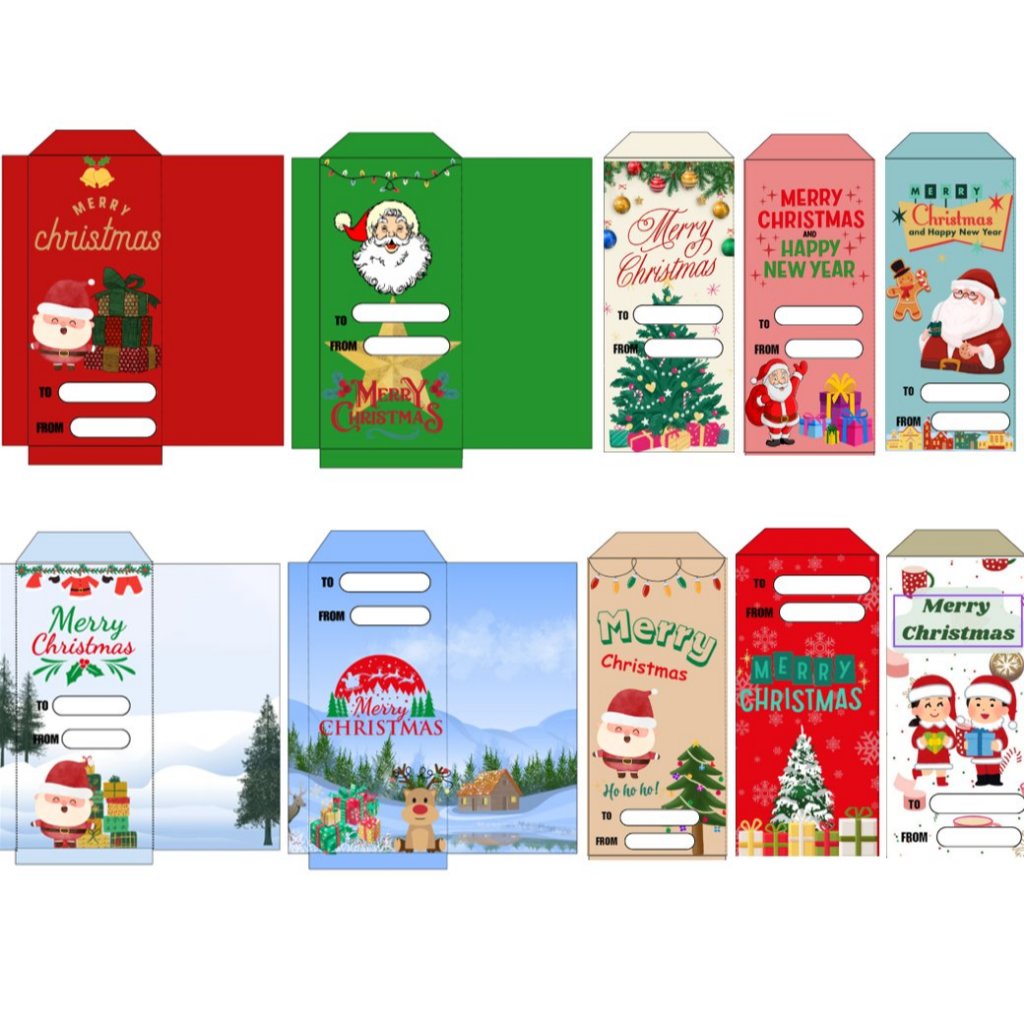 CJ. PERSONALIZED CHRISTMAS ANGPAO/MONEY ENVELOPE LONG AND SHORT/WITTY ...