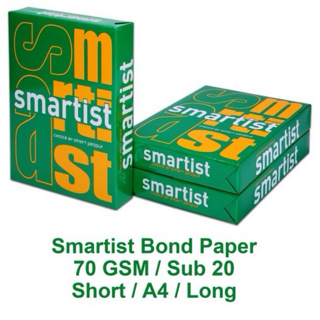 Copy Paper Short, A4 , Long Smartist Bond Paper 70GSM / Sub20 500 ...