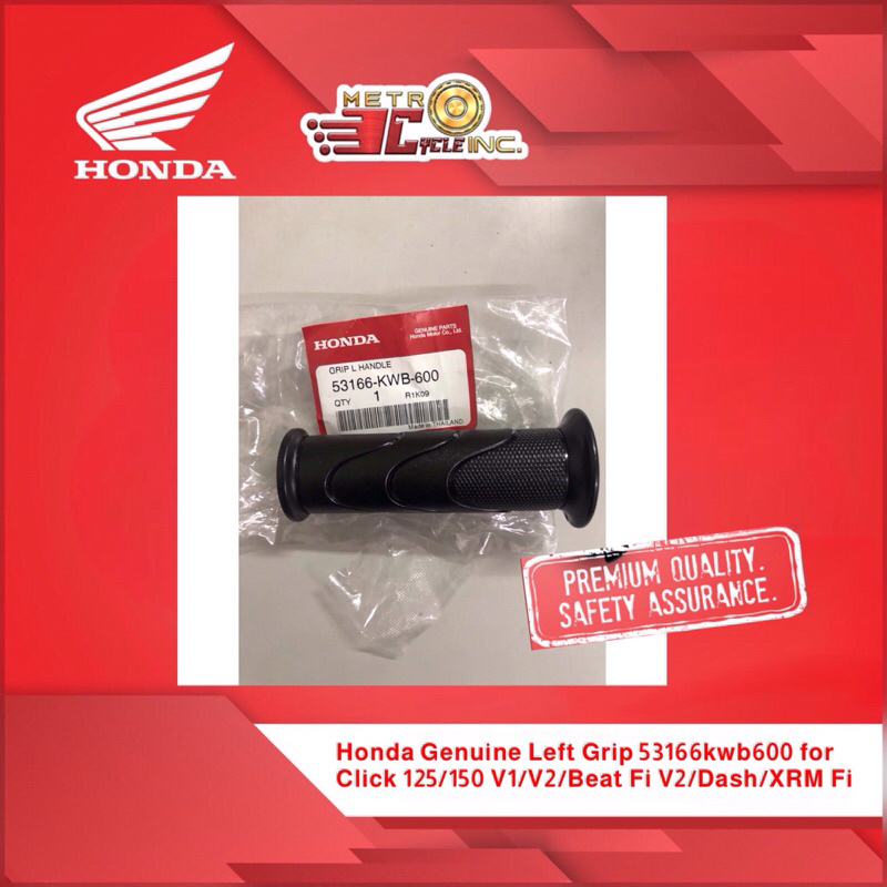 Honda Genuine Left Hand Grip 53166KWB600 for Click, BeAT FI, Wave, XRM ...