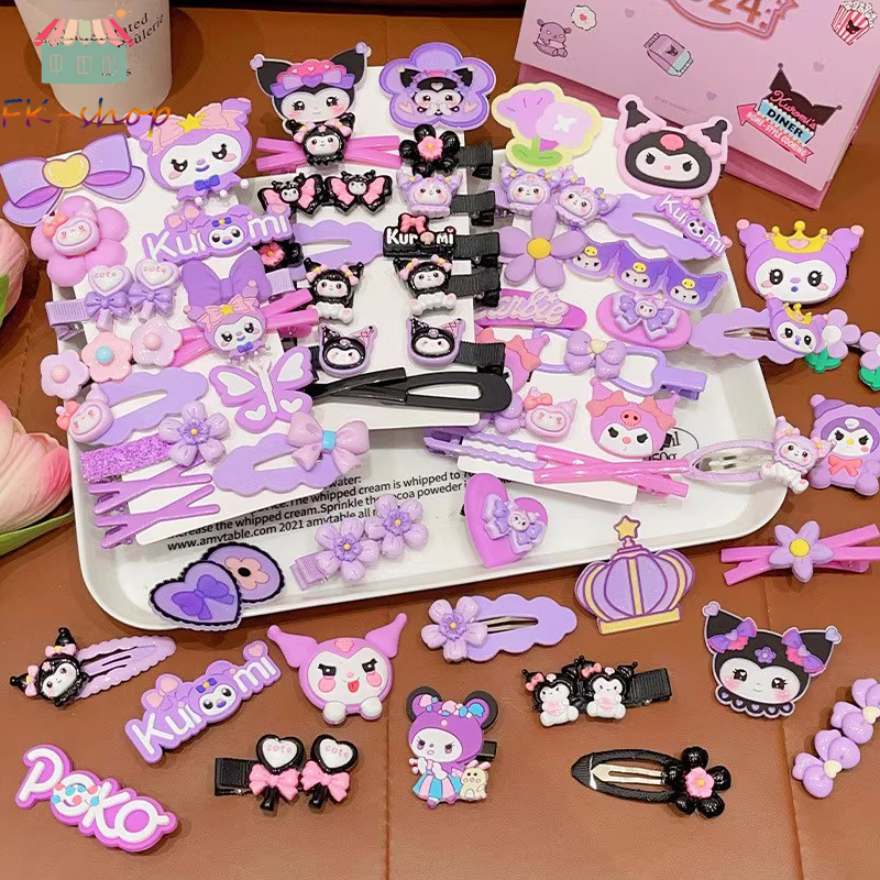 1-2-5-7-10-14PCS/Set Kawaii Sanrio Hair Ties Kuromi Hair Ring Ornaments ...