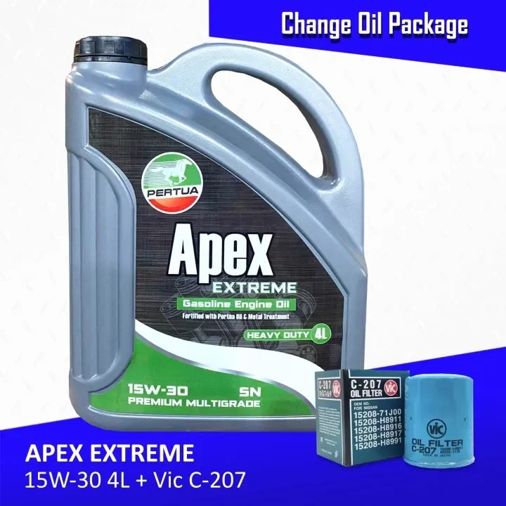 PERTUA Apex Extreme Gasoline Engine Oil 15W-30 Change Oil Bundle for ...