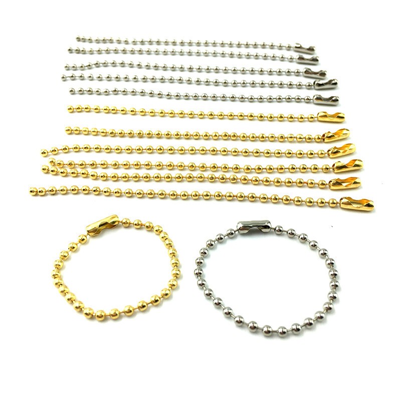 10Pcs 10cm Metal Ball Bead Chains fits KeyChain hand tag Connector DIY ...