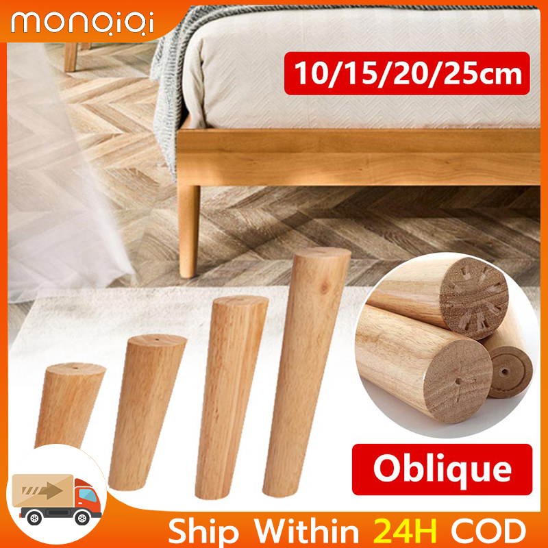 4Pcs Solid Wood Furniture Legs Inclined Cone Sofa Chair Replacement Feet Bed Cabinet Table TL ...
