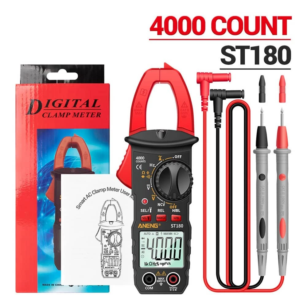 ST-180 Digital Clamp Meter 4000 Counts Multimeter AC Current DC/AC ...