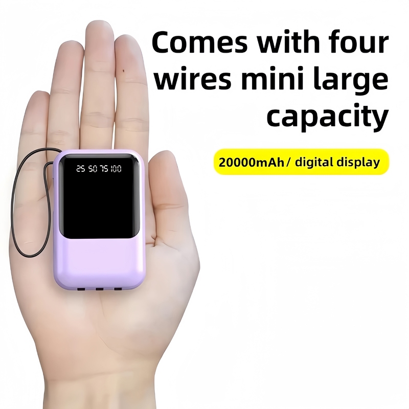 Powerbank kc15 2.1A Fast charge 20000mha with 4 cables Emergency Light ...