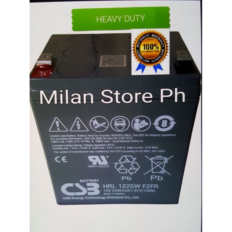 Portalac / CSB 5Ah 12v HRL1225W(25Watts) Original with QR code snd ...