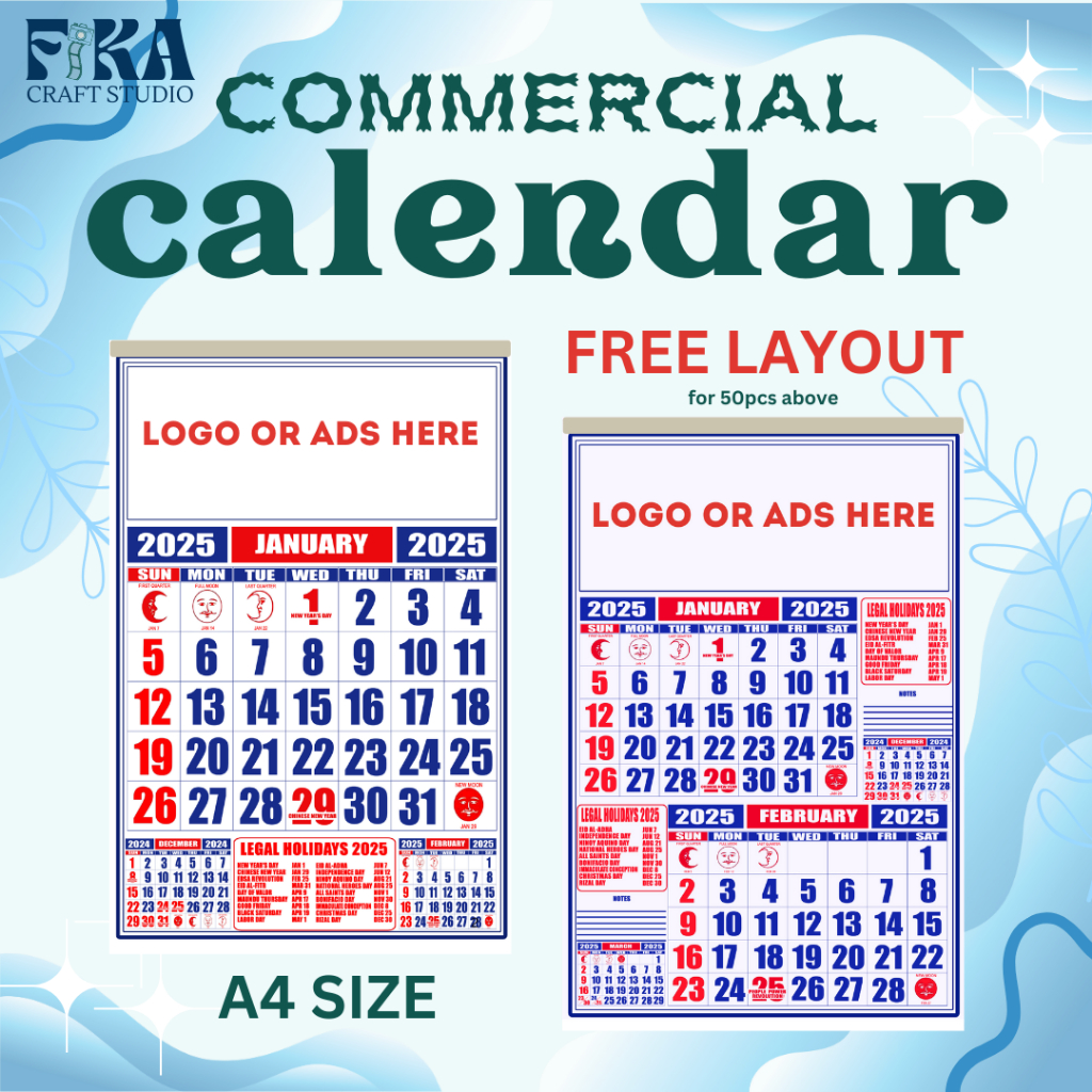 2025 Personalized Family & Commercial Calendar | Shopee Philippines