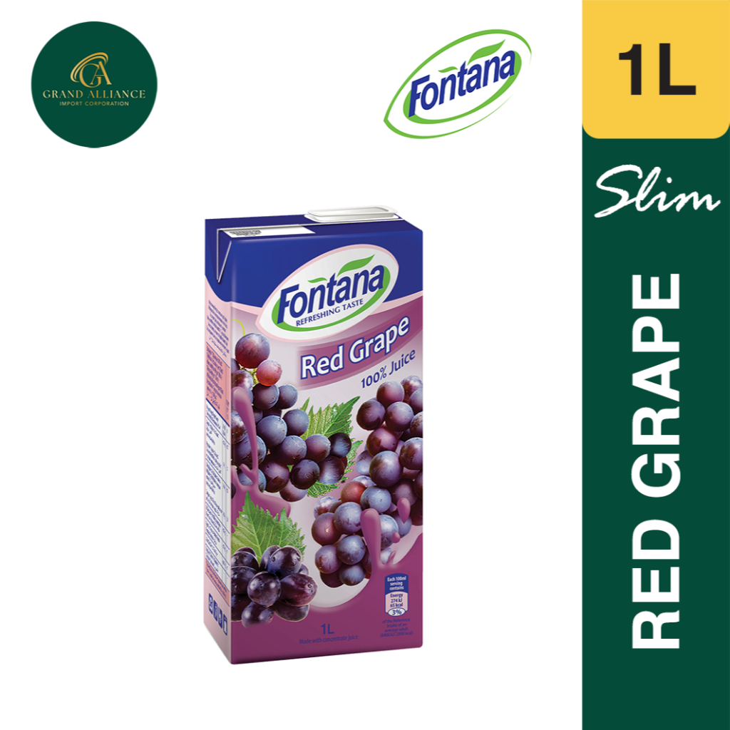 Fontana Red Grape 100% Natural Juice Slim 1 Liter | Shopee Philippines