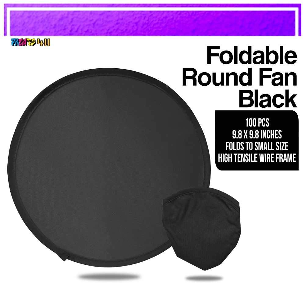 Blank Printable Foldable Round Fan Full Color Black 100pcs | Shopee ...