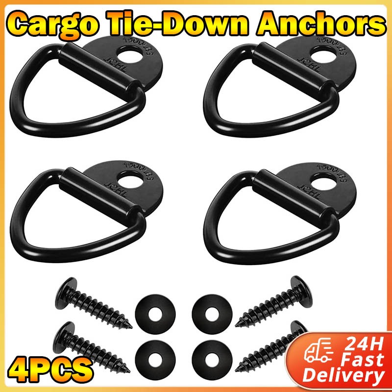 4Pcs Heavy Duty Truck Bed Tie Down Anchors Rings Trailers Hook Cargo ...