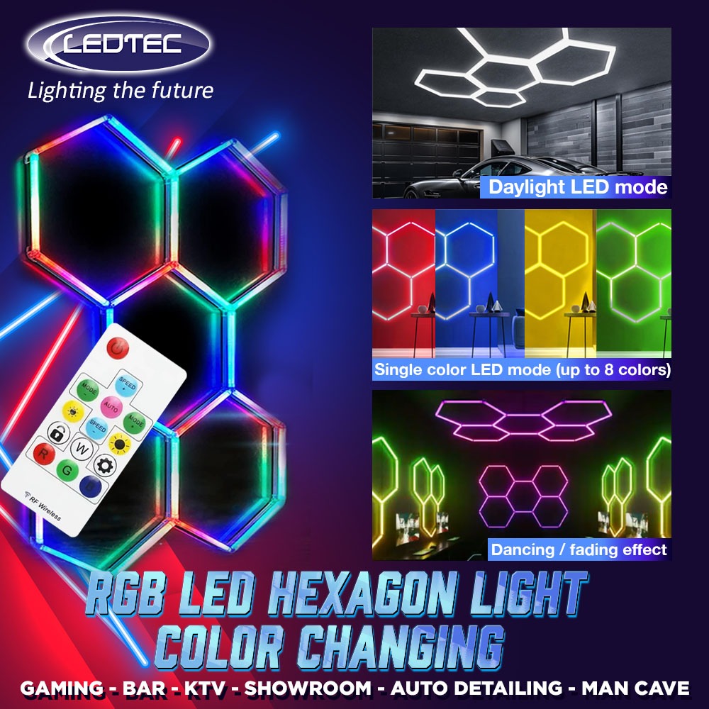 LEDTEC RGB 5 Hex Kit - Fully Customizable & Extendable - Color Changing ...