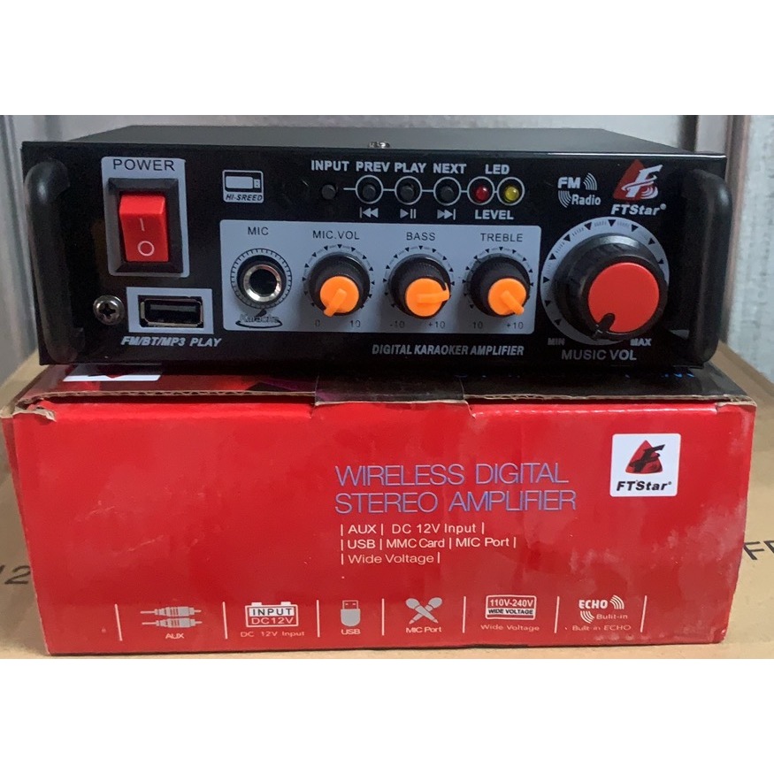 FT Star Wireless Digital Stereo Amplifier DC 12V Input (D05/DO16) with ...