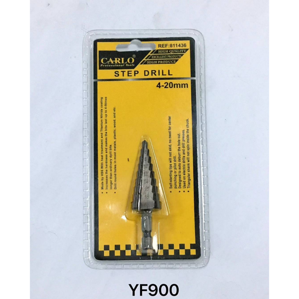 CARLO 4-20mm Steel Large Step Cone Titanium Drill Bit Hole Cutter ...