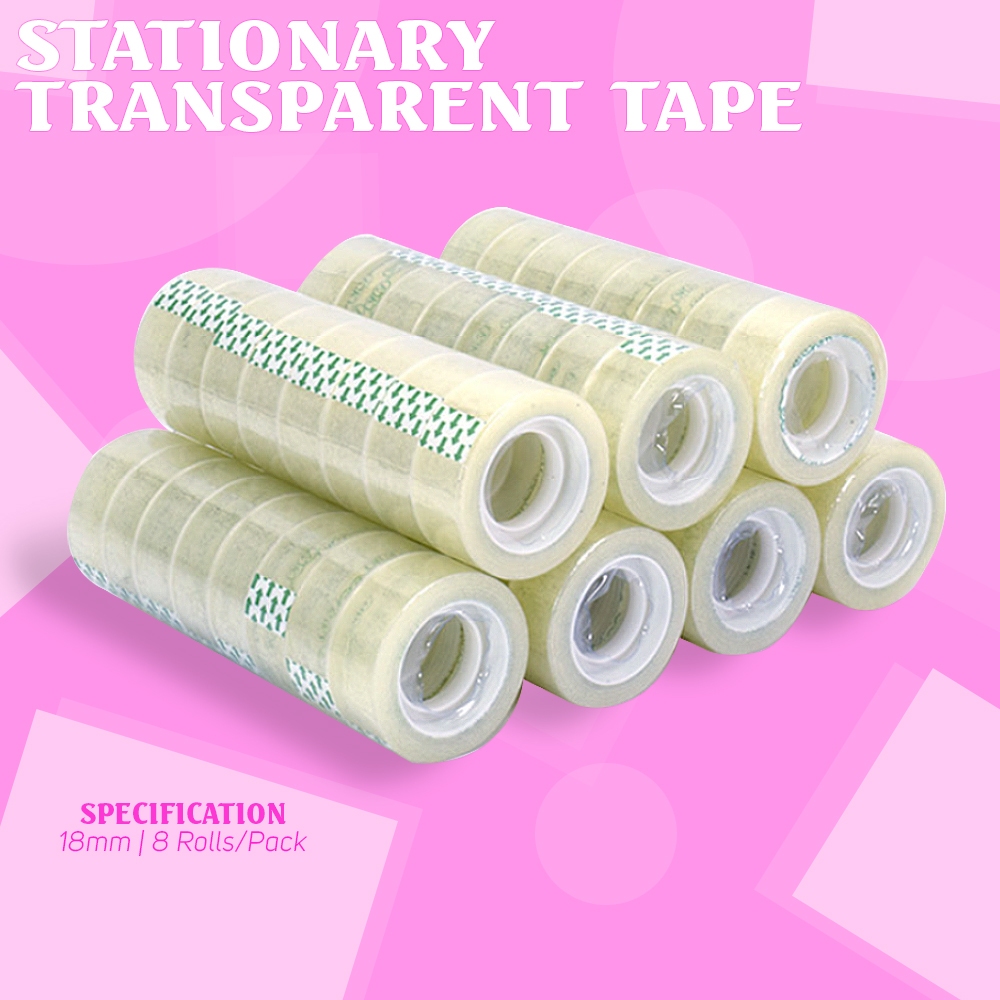 Stationery Transparent Clear Adhesive Tape 8 Rolls | Matching belt ...