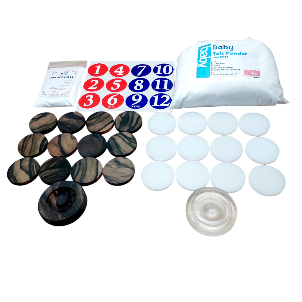 Pool table accessories (pinoy poolan),magic borax, stickers, talc ...