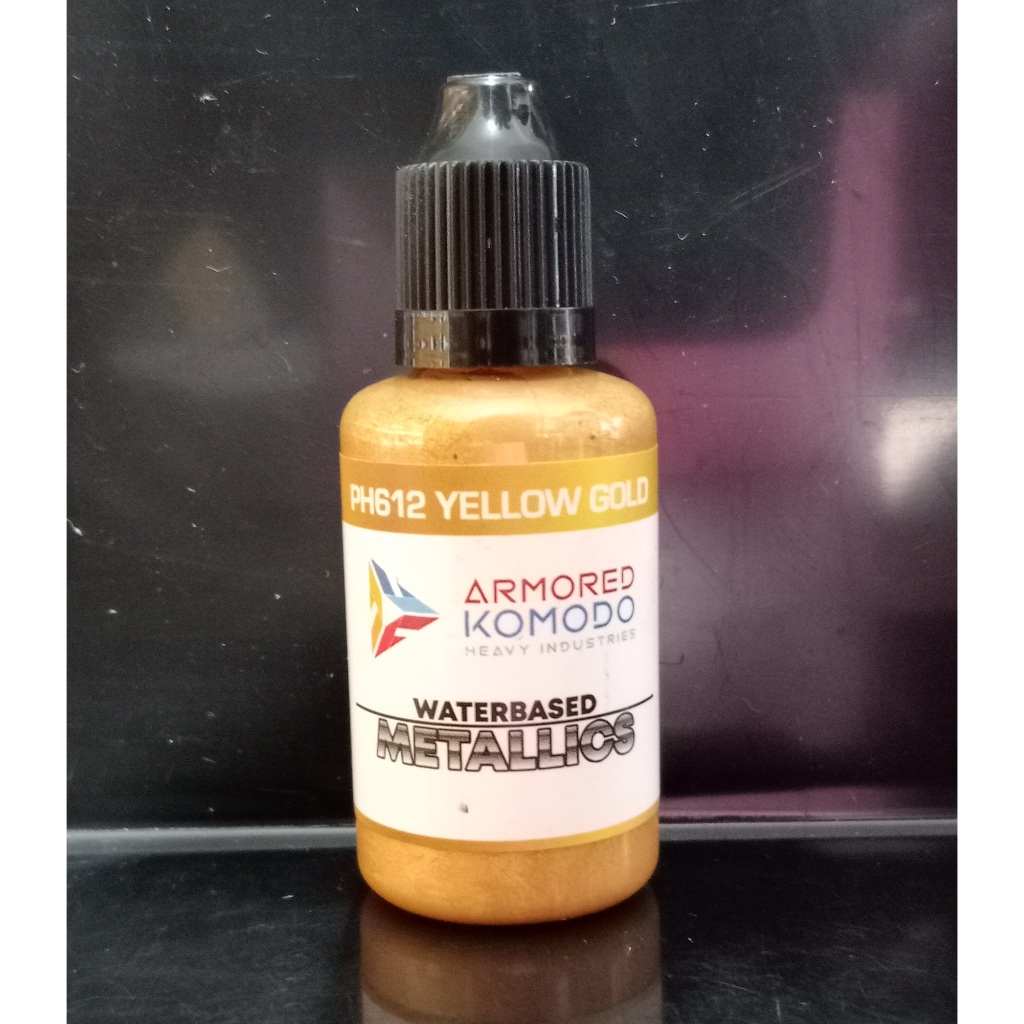 Armored Komodo Heavy Industries PH612 Yellow Gold 30 ml Waterbased Acrylics Paint Metallic ...
