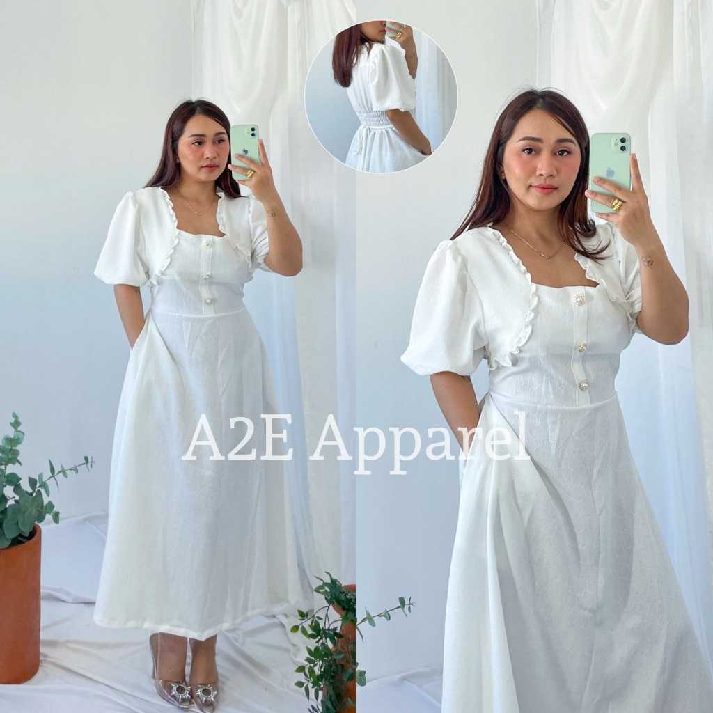 A2E | Karla Dress | Puff Sleeves Church Sunday Formal Dress | Shopee ...
