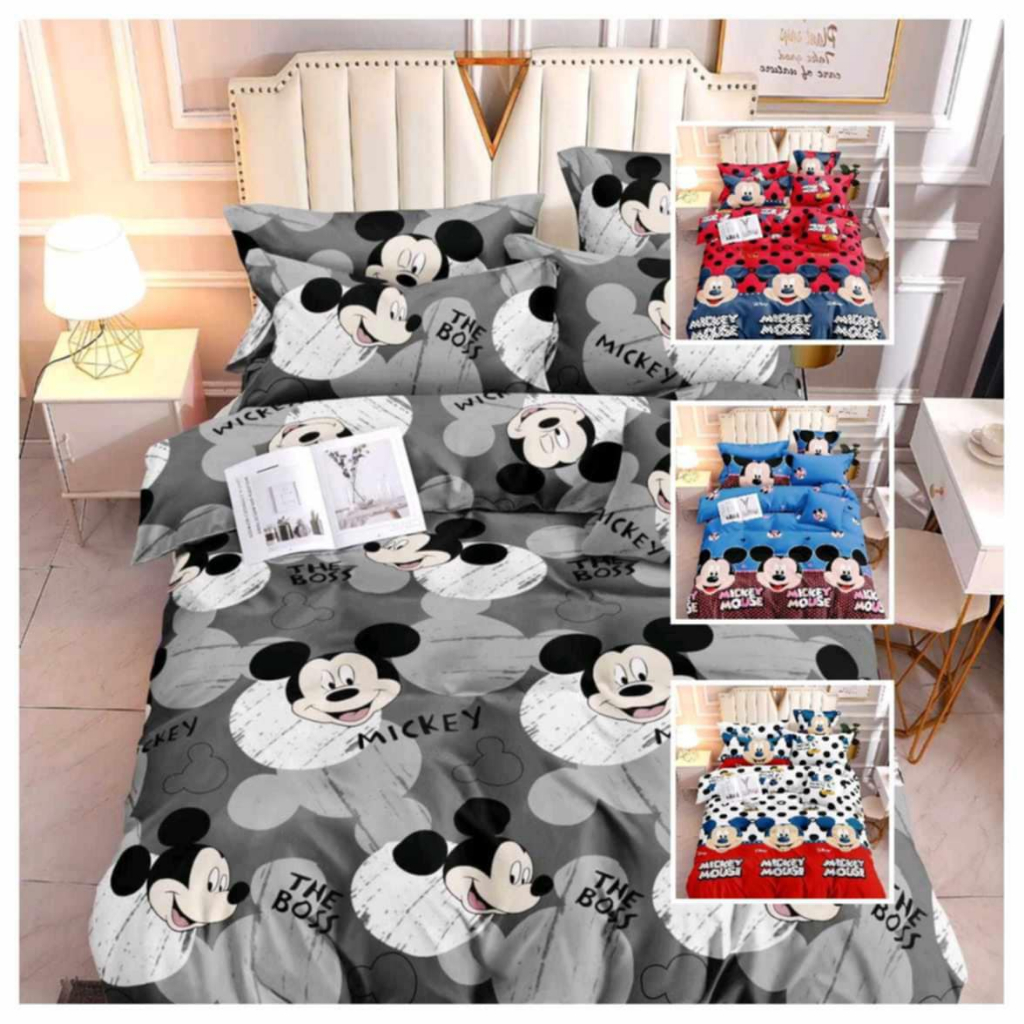 BEHOME | 3IN1 BEDSHEET Canadian Cotton MICKEY MOUSE 13 Fully Garterized ...