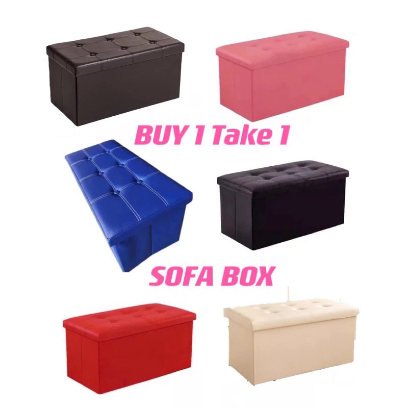BUY 1 TAKE 1 Storage Box Rectangular Foldable Storage Stool Foldable Chair with Storage | Shopee ...