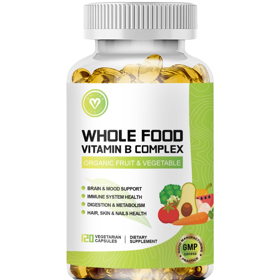 Whole Food Vitamin B Complex Capsules fort Immune System Hair,Skin ...
