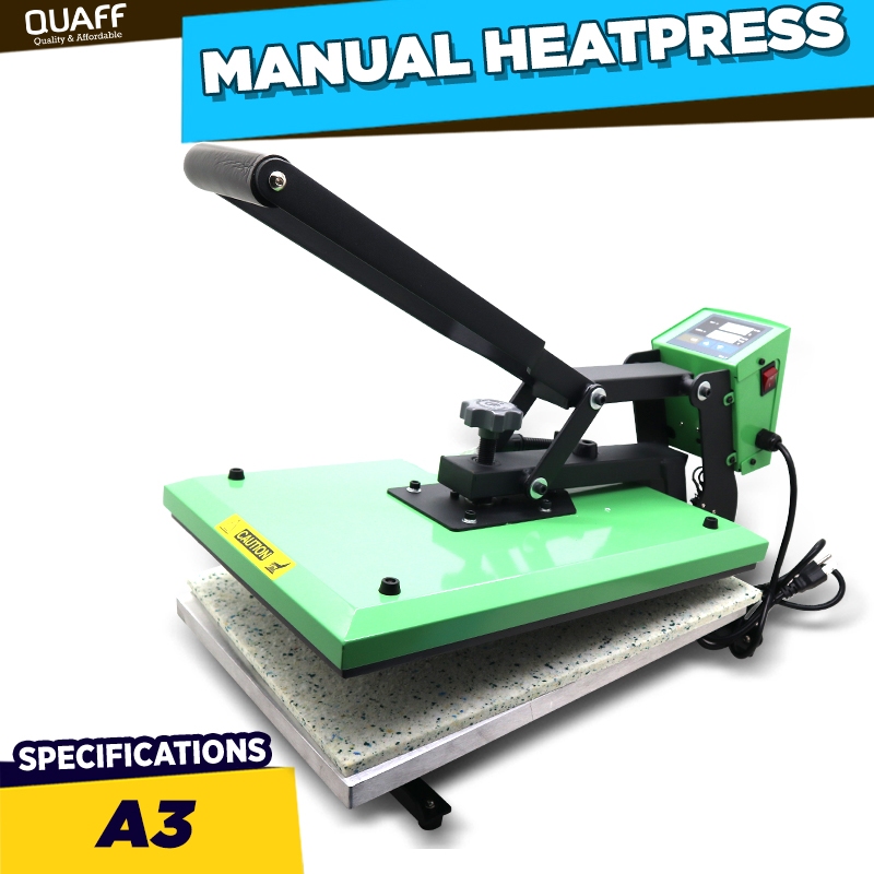 A4/A3 Size QUAFF Heat Press Machine Manual Clam Type Digital Heat Press ...