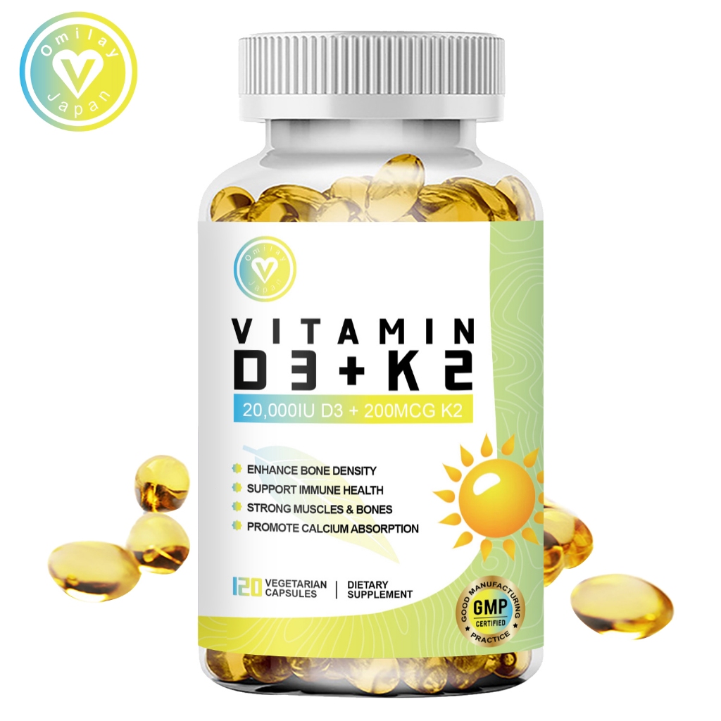 Omilay Vitamin D3 K2 Capsules Support Bone & Muscle Bone Density ...