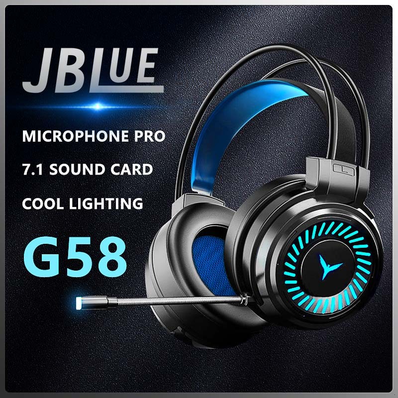 JBLue RGB Wired Headphones Gaming Headset Noise Canceling With ...