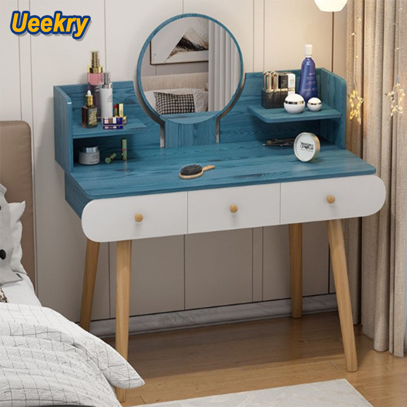 Dressing Table with Mirror and Drawers Small Makeup Table for Bedroom ...