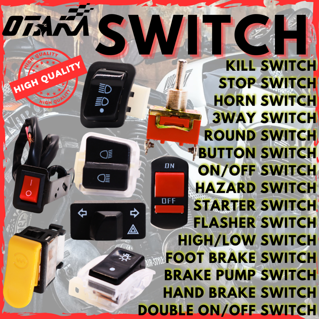 SWITCH FOR FOOTBRAKE/KILL/BUTTON/FLASHER WITH HAZARD/HANDBRAKE ...