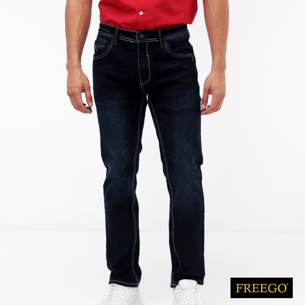 Freego Mens Denim Long Pants Slim Tapered Fit Stretch GBB23-0028 ...