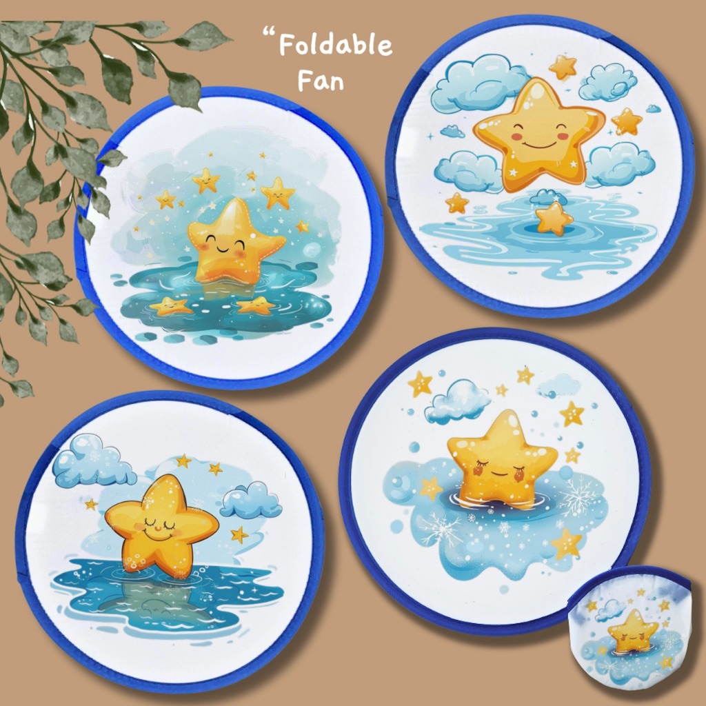 Clouds Stars Marine Souvenir Hand Fans Sun Protection for Guests Event ...