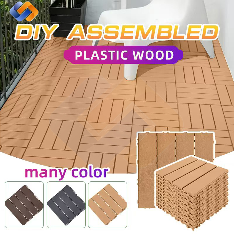 PVC Floor Decking tiles Indoor Outdoor DIY Interlocking Tiles for Porch ...