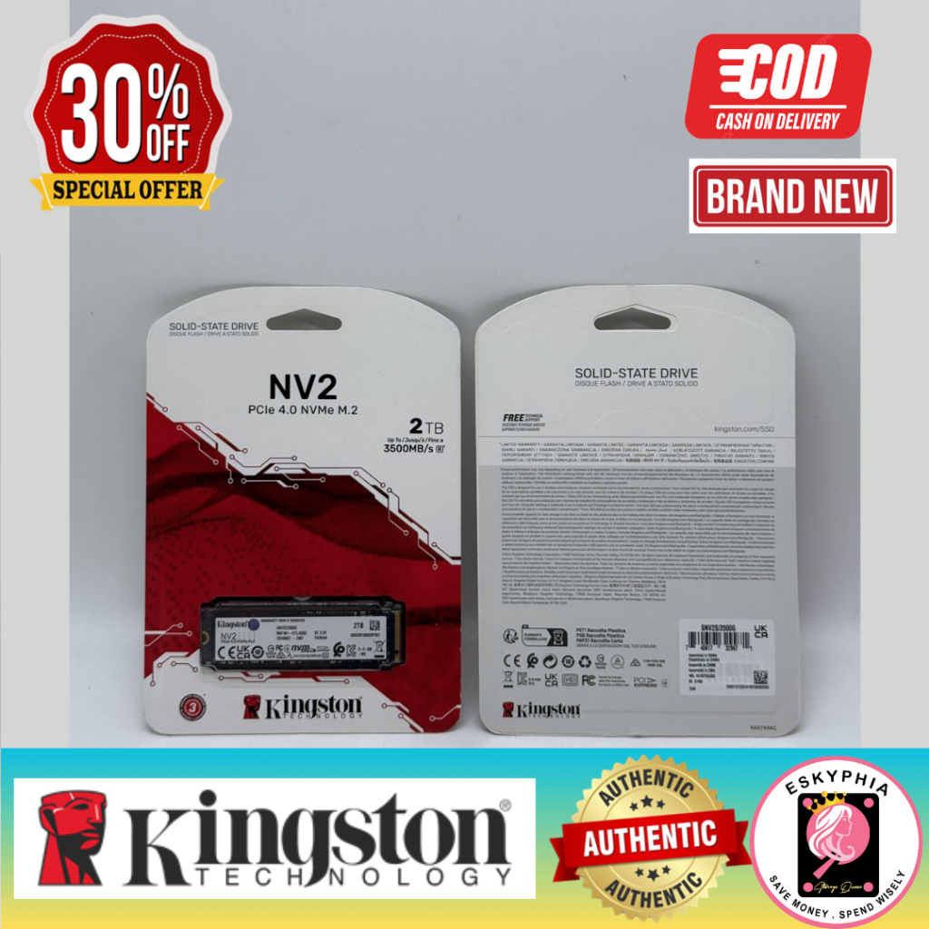 Kingston 2TB NV2 PCIe 4.0 NVMe M.2 PCIe SSD 3500MB/s Internal SSD | Shopee Philippines