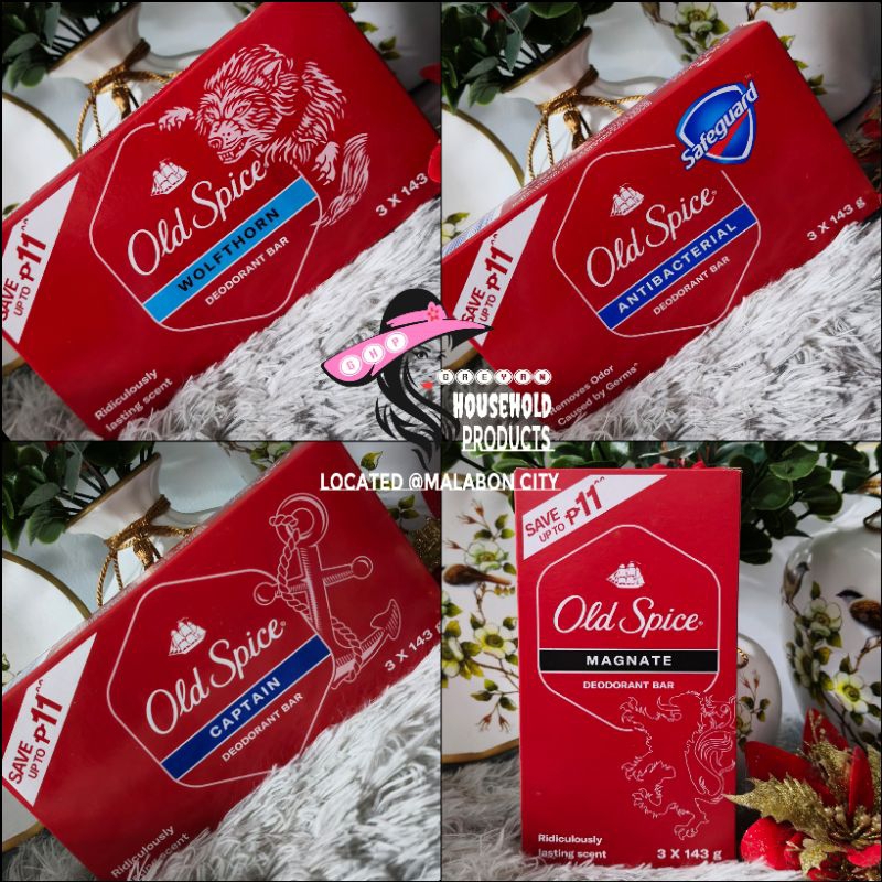 OLD SPICE BAR SOAP 143g TRIO PER PACK (2023MFD) | Shopee Philippines